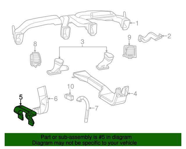 55038067AC - Duct - 2011-2023 Dodge Durango | Mopar Parts Canada