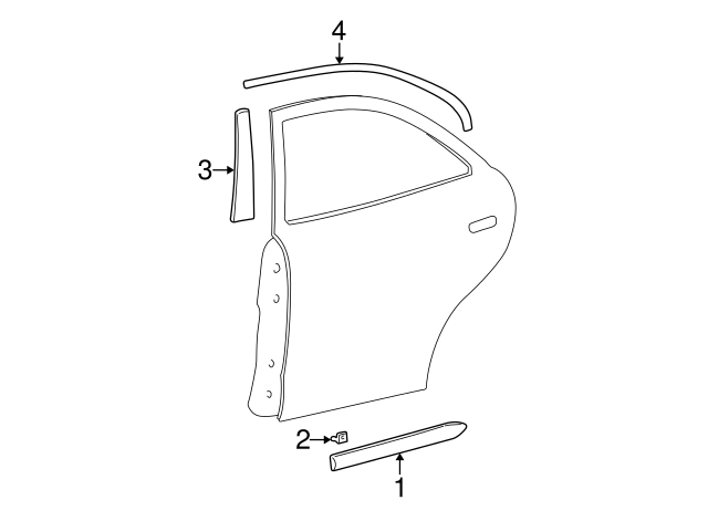Genuine OEM Body Side Molding Part# 87731-25510-CA Fits 2003-2005 ...