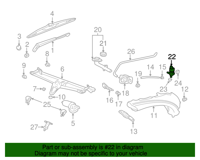 996-628-172-00 - Windshield Washer Pump 1997-2005 Porsche ...