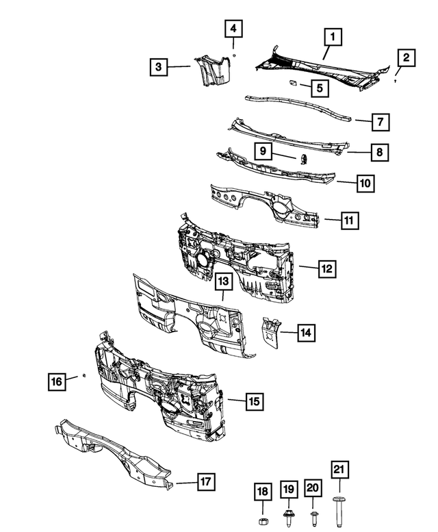 2011-2023 Mopar Cowl Bulkhead 68056311AB | Mopar eStore
