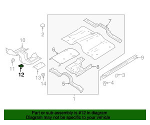2016-2021 Nissan Front Insulator Nut 01241-01131 | Parts for Nissans