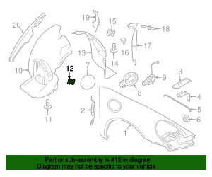 Genuine Porsche Ft Fender Liner U-Nut for 2005-2021 Porsche | OEM Part ...