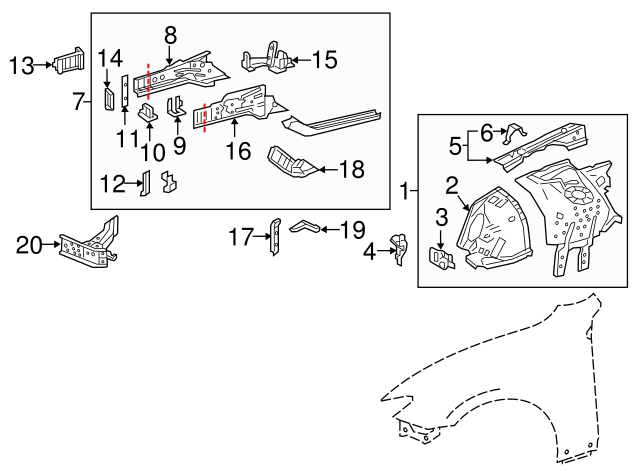 53711-24050 - Fender Apron 2013-2024 Lexus | AutoNationParts.com