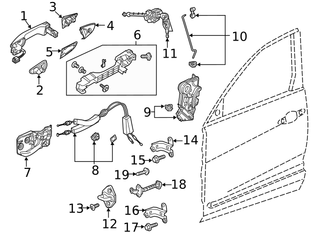 Latch Assembly R Front 72110-TVA-A02 | OEM Parts Online