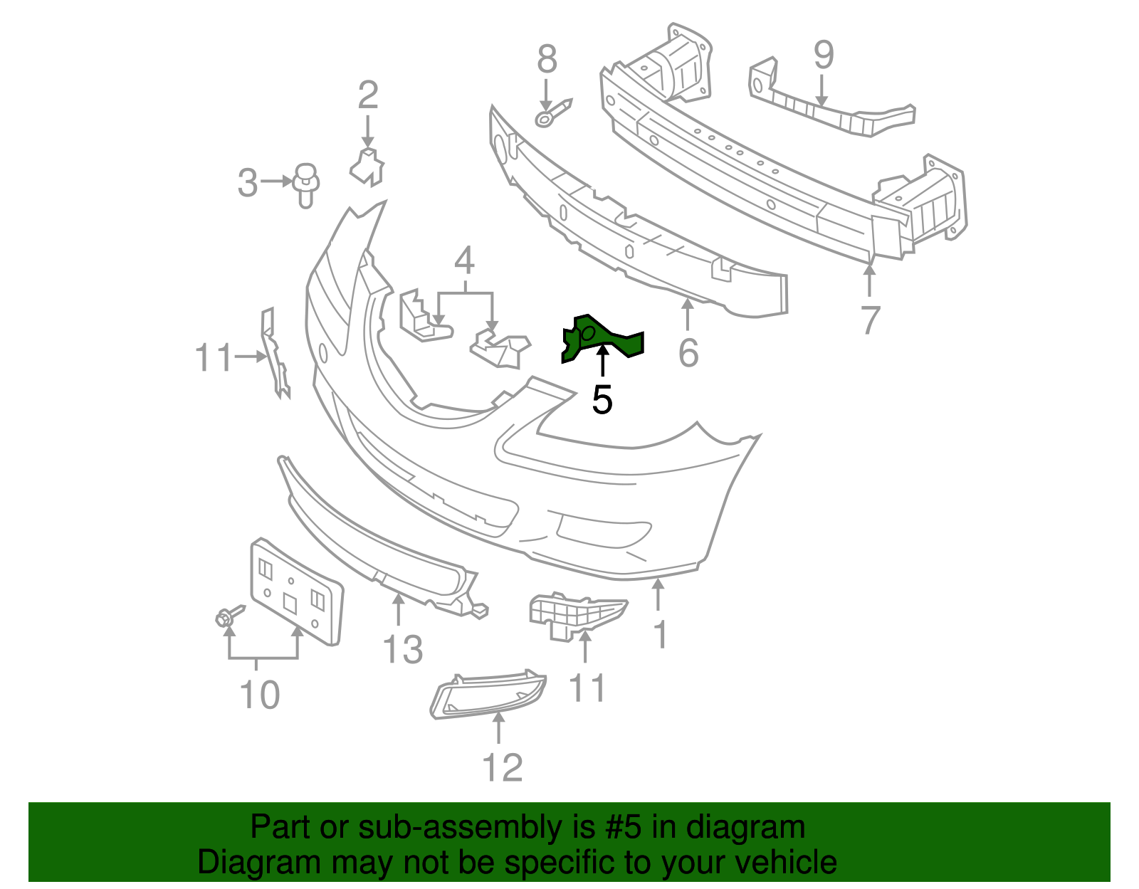 BAN6-50-0U1C - OEM NEW 2007-09 Mazda 3 Retainer No.2 Bumper Cover ...