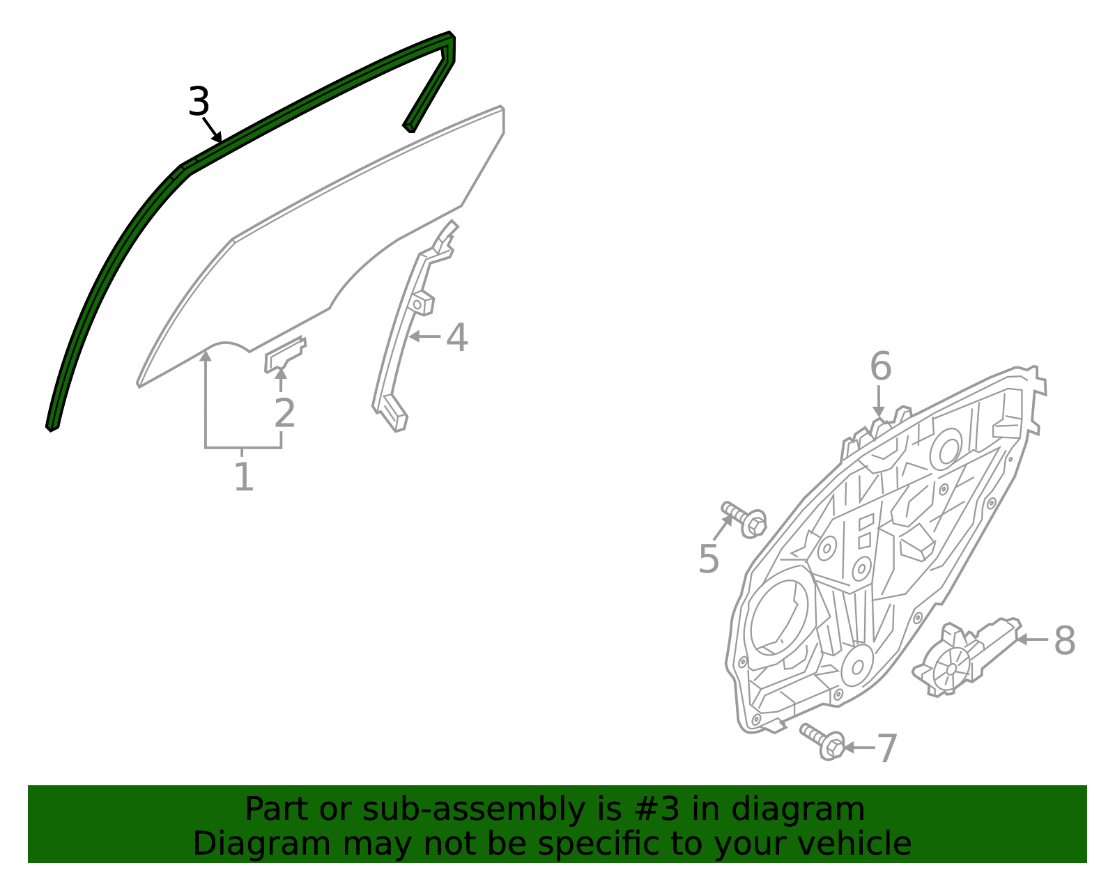 2021-2025 Genesis Run Rear Dr Window Glass Left-hand 83530-T1000 ...