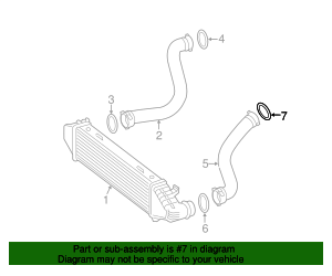 021-997-64-45 - Turbocharger Intercooler Tube Seal 2012-2015 Mercedes ...