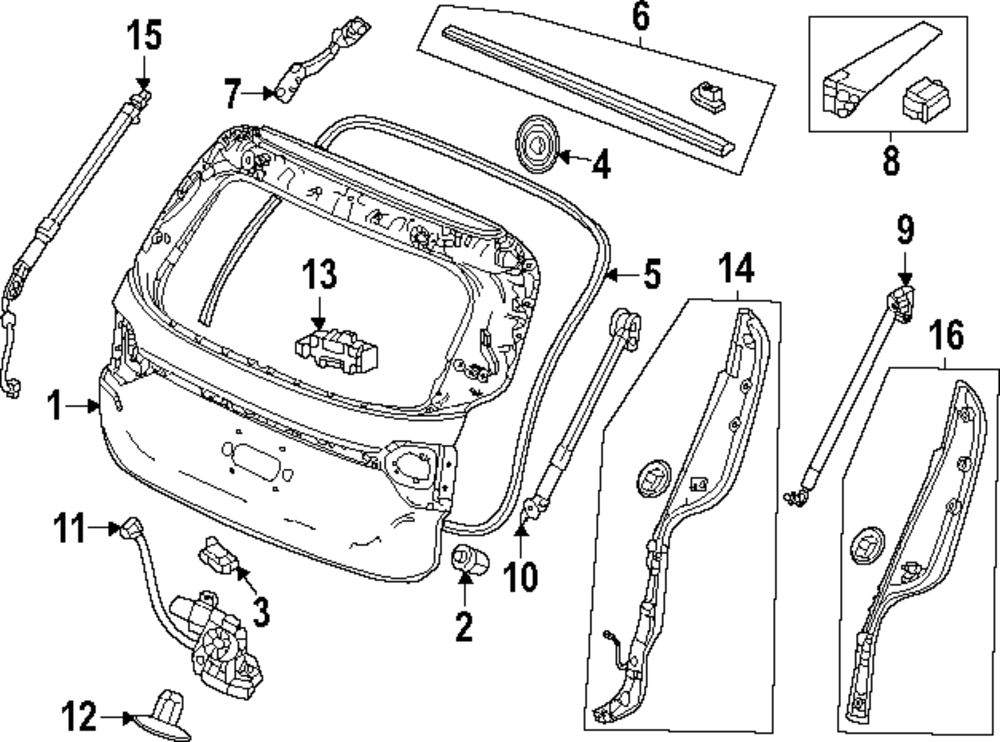 74870-T90-305 - 2023-2025 Honda Pilot - Lift Cylinder | Honda Car Parts Direct