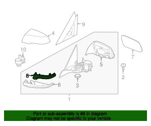 63-13-7-280-772 - Auxiliary turn signal, mirror, right 2012-2021 BMW ...