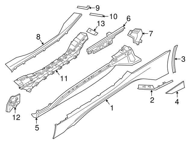 2014-2020 BMW i8 Rocker Molding Duct 51-77-7-353-267 | OEM Parts Online