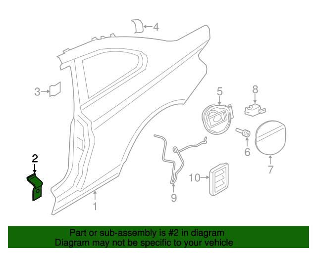 41217374409 - 2014-2021 BMW Quarter Panel Backing Plate (41-21-7-374 ...