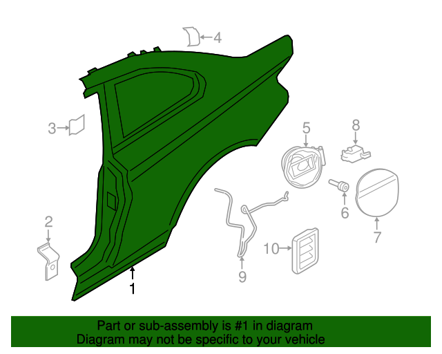 41008069029 - 2016-2021 BMW M2 Quarter Panel (41-00-8-069-029) | BMW of ...