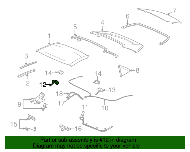 2004-2009 Cadillac XLR Lock Pin - Passenger Side (RH) 88956598 ...