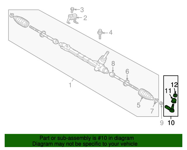 48564W000P - End Assembly, Tie Rod Mitsubishi Direct Parts