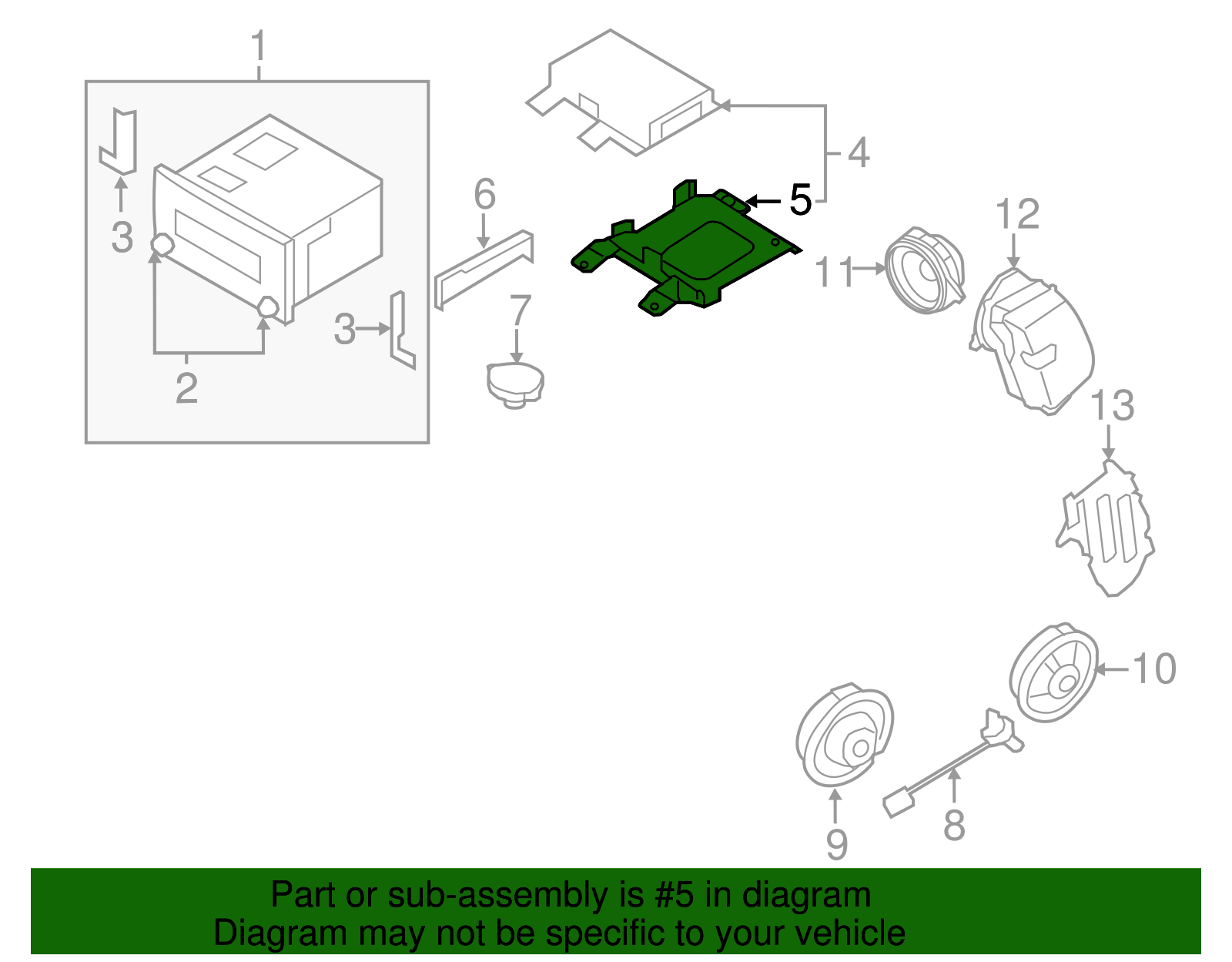96320-2B830 - Radio Amplifier Bracket 2010-2012 Hyundai Santa Fe ...