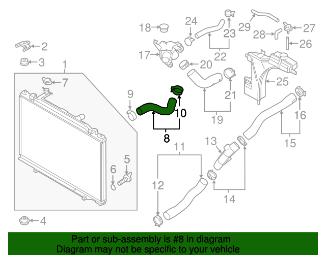 2016-2023 Mazda CX-9 Upper Hose PY8W1518X | Mazda Parts Advantage