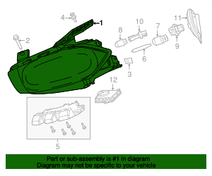 2013-2015 Dodge Dart HEADLAMP - Driver's Side (LH) 68085141al ...