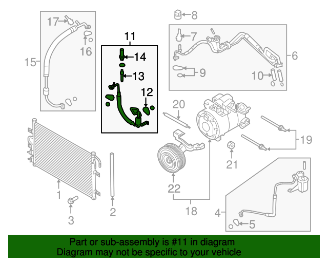 2012-2019 Ford A/C Refrigerant Discharge Hose HG1Z-19972-B | OEM Parts ...