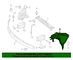 204-620-21-91 - Radiator Support Side Panel 2012-2015 Mercedes-Benz C ...