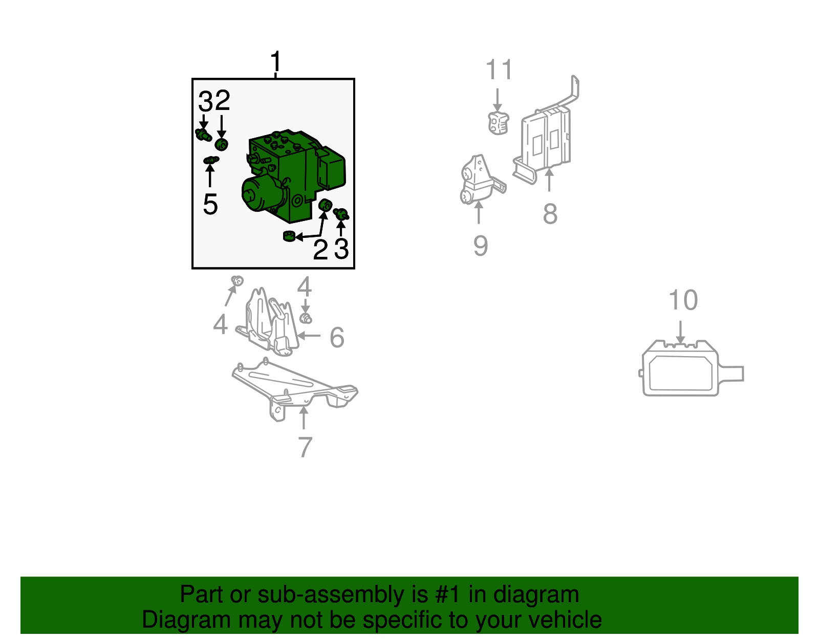 Genuine Toyota ABS Modulator Valve part# 44050-48120 for 2004-2007 ...