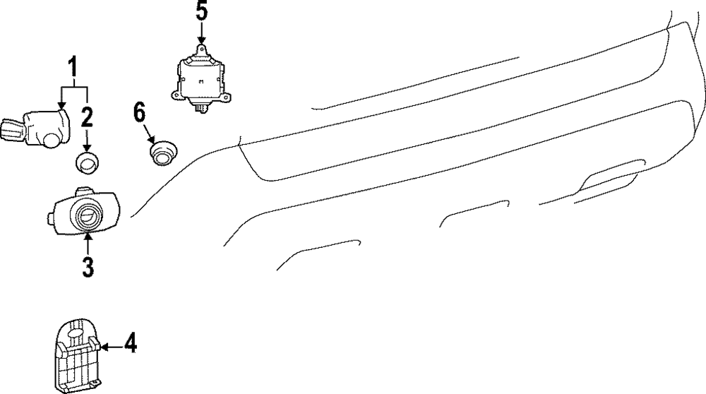 89348-0E590 - Park Sensor Retainer - 2022-2024 Toyota Corolla Cross ...