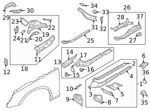 8W0-803-076 - Floor Pan Reinforcement 2017-2024 Audi | AutoNationParts.com