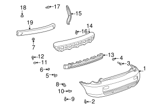 2000-2005 Toyota Celica Bumper Cover Retainer Plate 52137-20070 ...