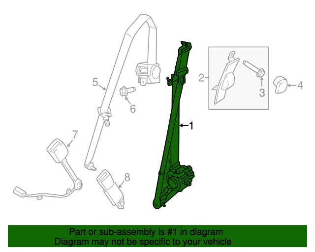 Ford JC3Z-28611B08-BB - Lap & Shoulder Belt - 2017-2020 Ford | OEM Ford ...