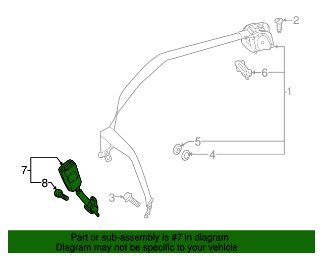 238-860-85-00-9051 - Seat Belt Receptacle 2018-2023 Mercedes-Benz ...