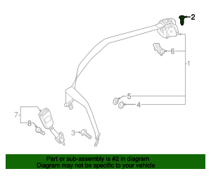 000-990-49-08 - Seat Belt Assembly Upper Bolt 2018-2020 Mercedes-Benz ...