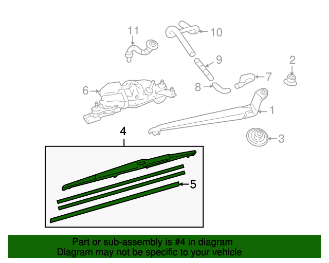 85242-0E040 - Wiper Blade 2010-2015 Lexus | Lexus of Stevens Creek Parts