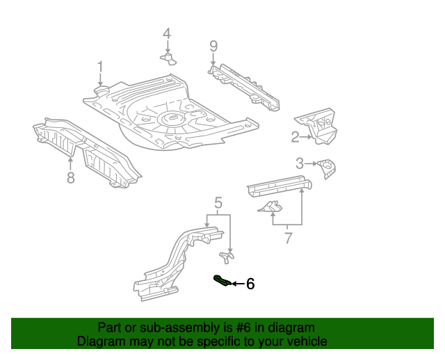 53651-32010 - Front Side Member Brace 2003-2008 Toyota | Longo Toyota Parts
