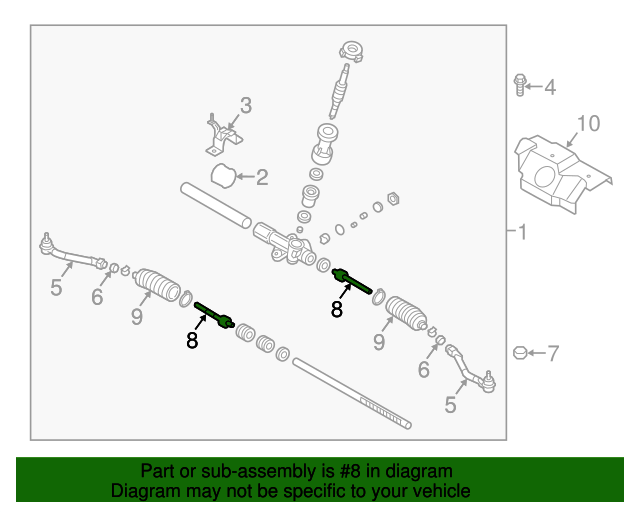 2014-2015 Kia Sorento Inner Tie Rod 57724-4Z000 | TascaParts.com