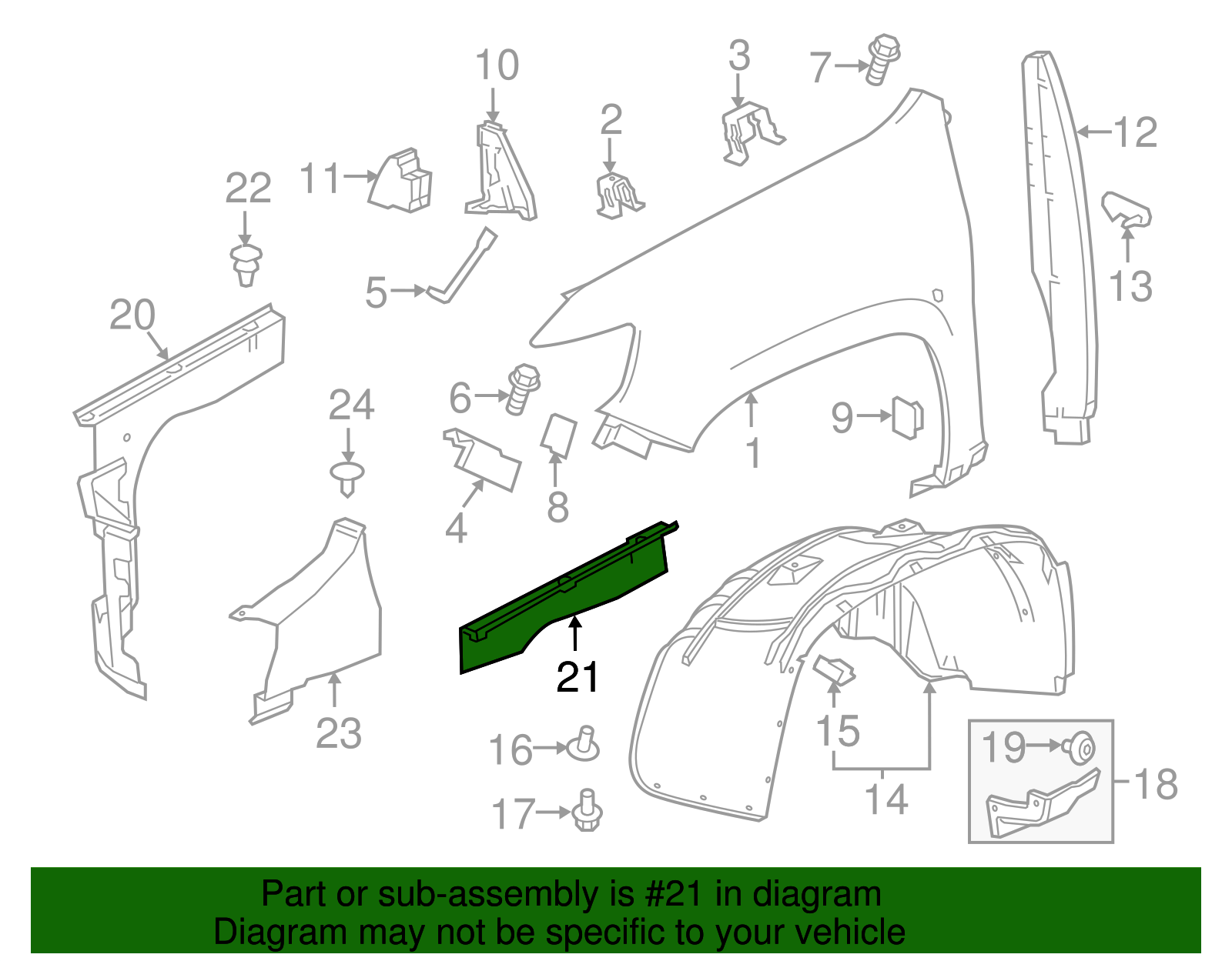 2016-2022 GM Front Compartment Side Sight Shield 23440910 | OEM Parts ...