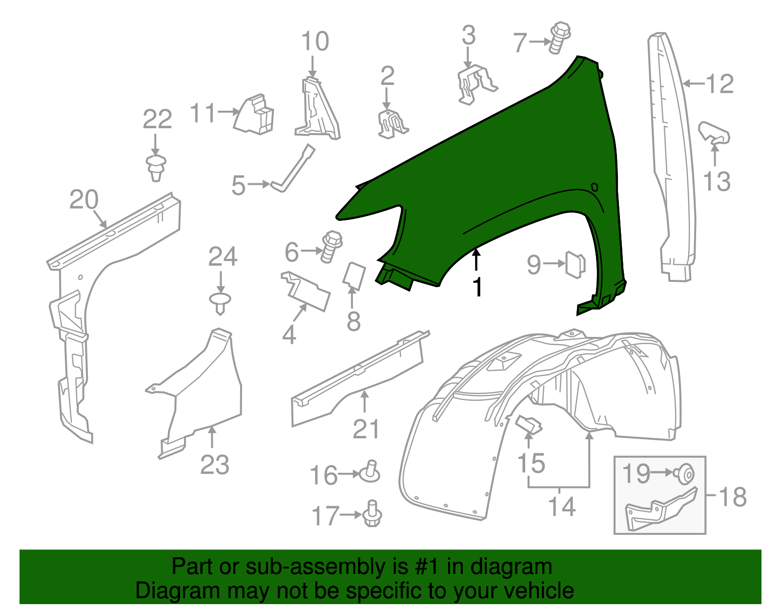 Front Passenger Side Fender 85661228 | QuirkParts
