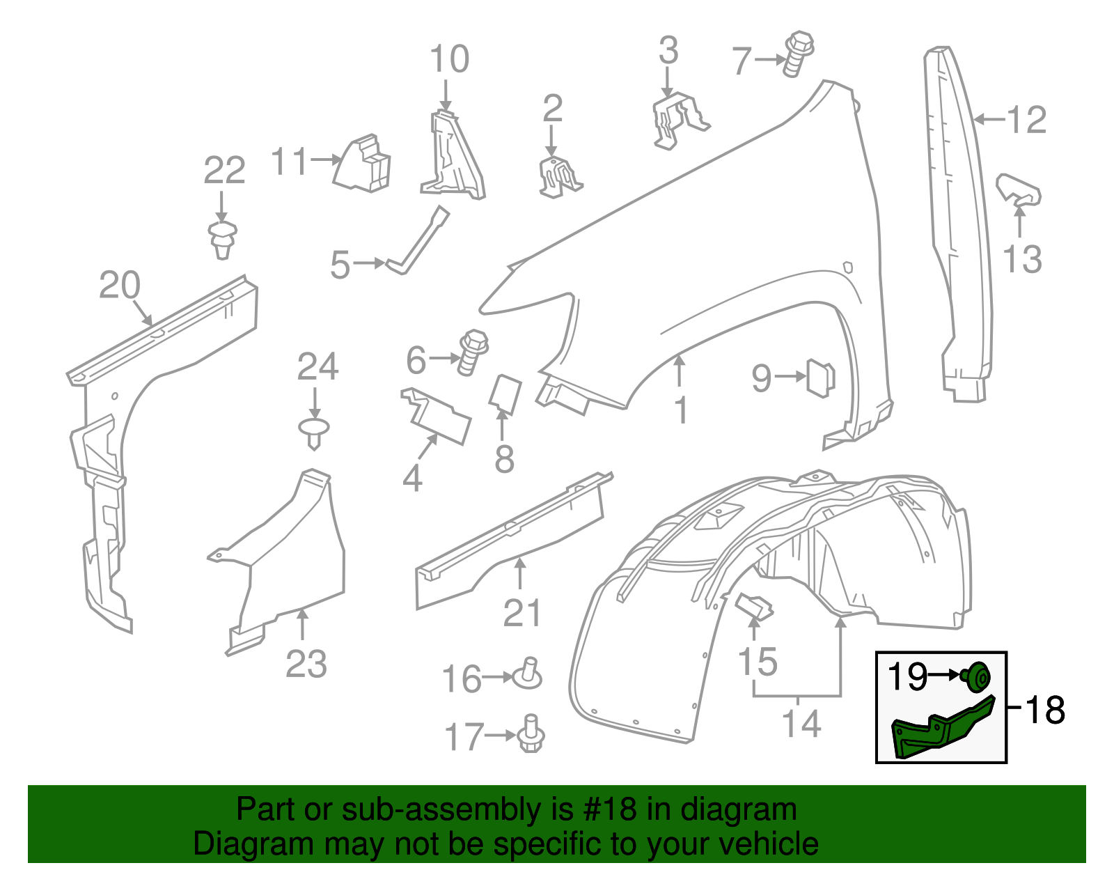 2015-2022 GM Protector Asm-F/Fdr Paint 23455141 | GM Parts Center