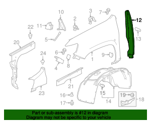 2015-2022 GM Front Fender Insulator 84205545 | OEM Parts Online