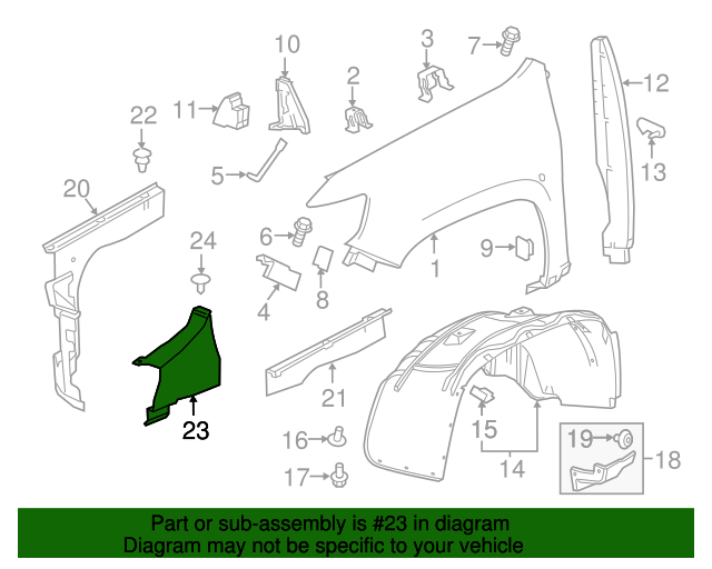 2015-2021 GM Rear Shield 84023359 | TascaParts.com