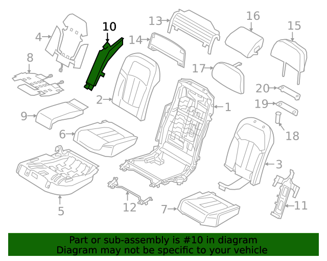 52-20-7-411-657 - Bolster 2016-2022 BMW | AutoNationParts.com