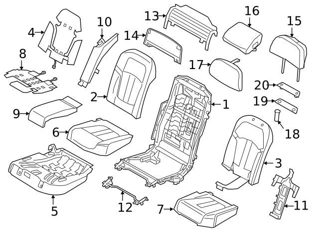 Genuine BMW 52-20-7-477-781 | Headrest, Outer | FREE Shipping on Most ...