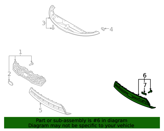 86530-R5000 - Lower Grille 2021-2023 Kia Sorento | Genuine Kia Parts