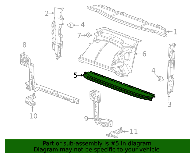 2021-2024 GM Lower Radiator Air Baffle 84252887 GM | GMPartsDirect.com