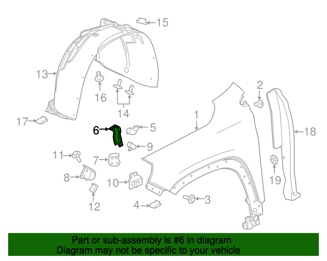 2018-2023 GMC Terrain Driver Side Body Side Front Fender Upper Rear ...