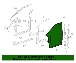 447-630-02-77 - Aperture Panel 2016-2023 Mercedes-Benz Metris ...
