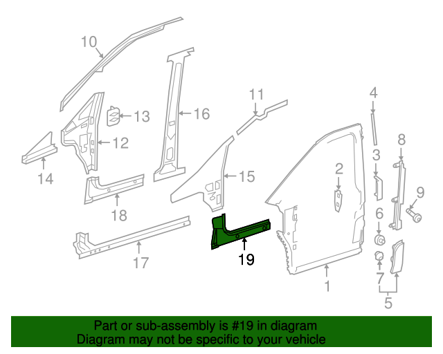 639-611-56-20 - Inner Rocker 2016-2023 Mercedes-Benz Metris | Mercedes ...