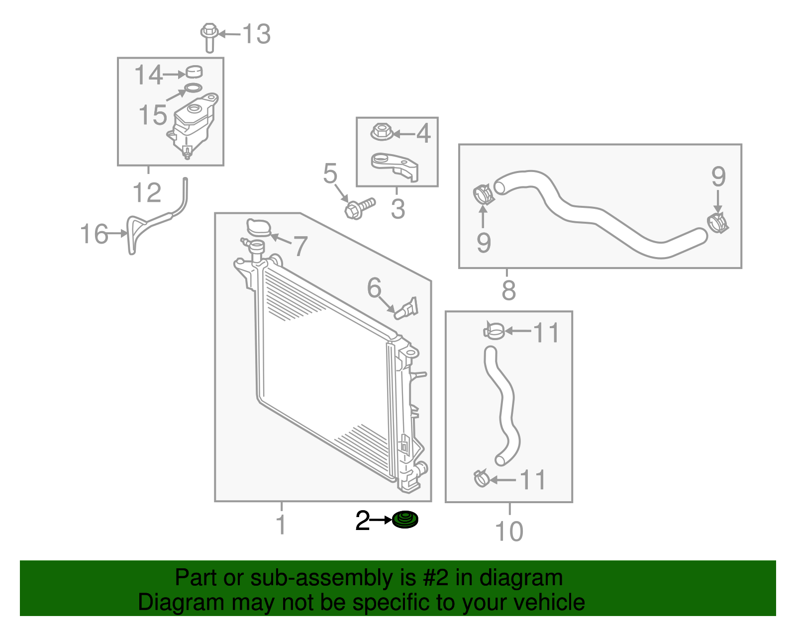 25336-C5500 - Radiator Assembly Lower Insulator 2016-2025 Kia | Kia ...