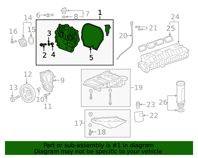 Genuine OEM Timing Belt Upper Front Cover Part# 55514491 Fits 2021 GM ...