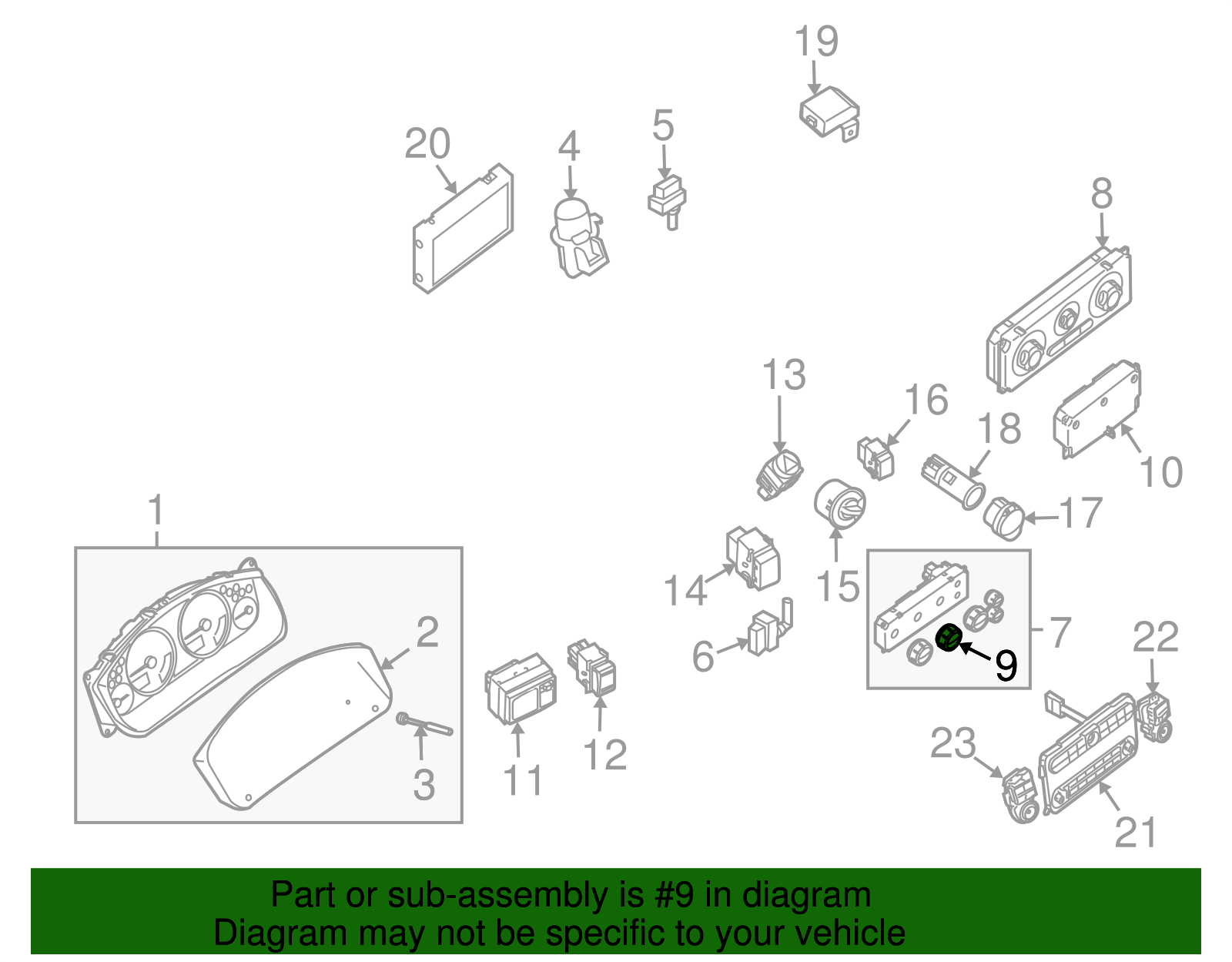 27560-EA000 - Temp Control Knob - 2005-2007 Nissan | Nissan OEM Parts ...