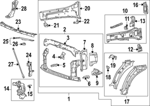 2021-2024 Chevrolet Front Driver Side Wheelhouse Panel Bracket 84796371 ...