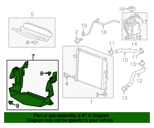 2015-2019 Cadillac ATS Lower Radiator Air Baffle 84271393 ...